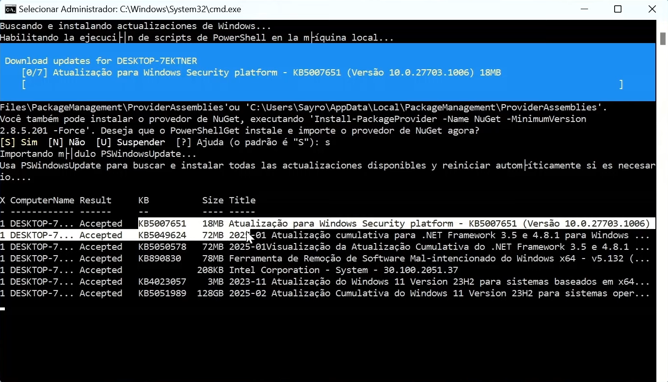 Script Windows Update - Sayro Digital